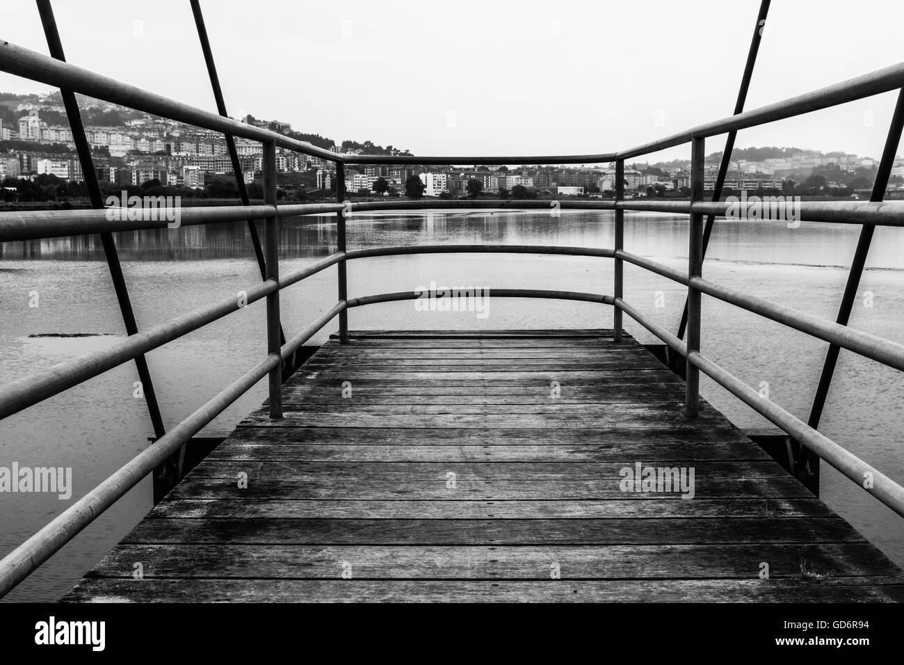 Wooden Promenade Pathway Over River Stock Photo - Alamy
