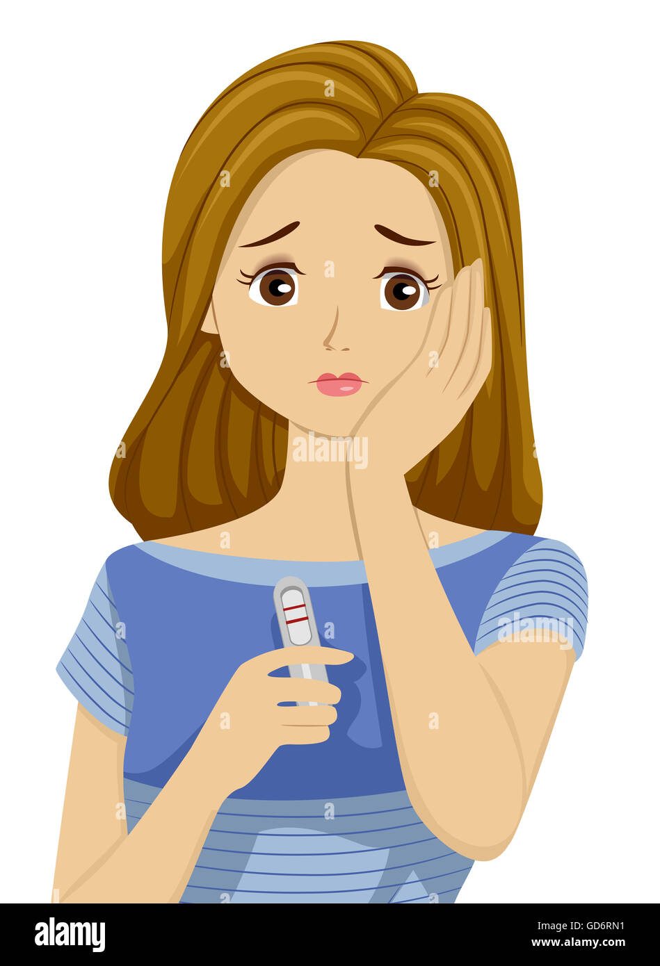 Worried Girl Cartoon