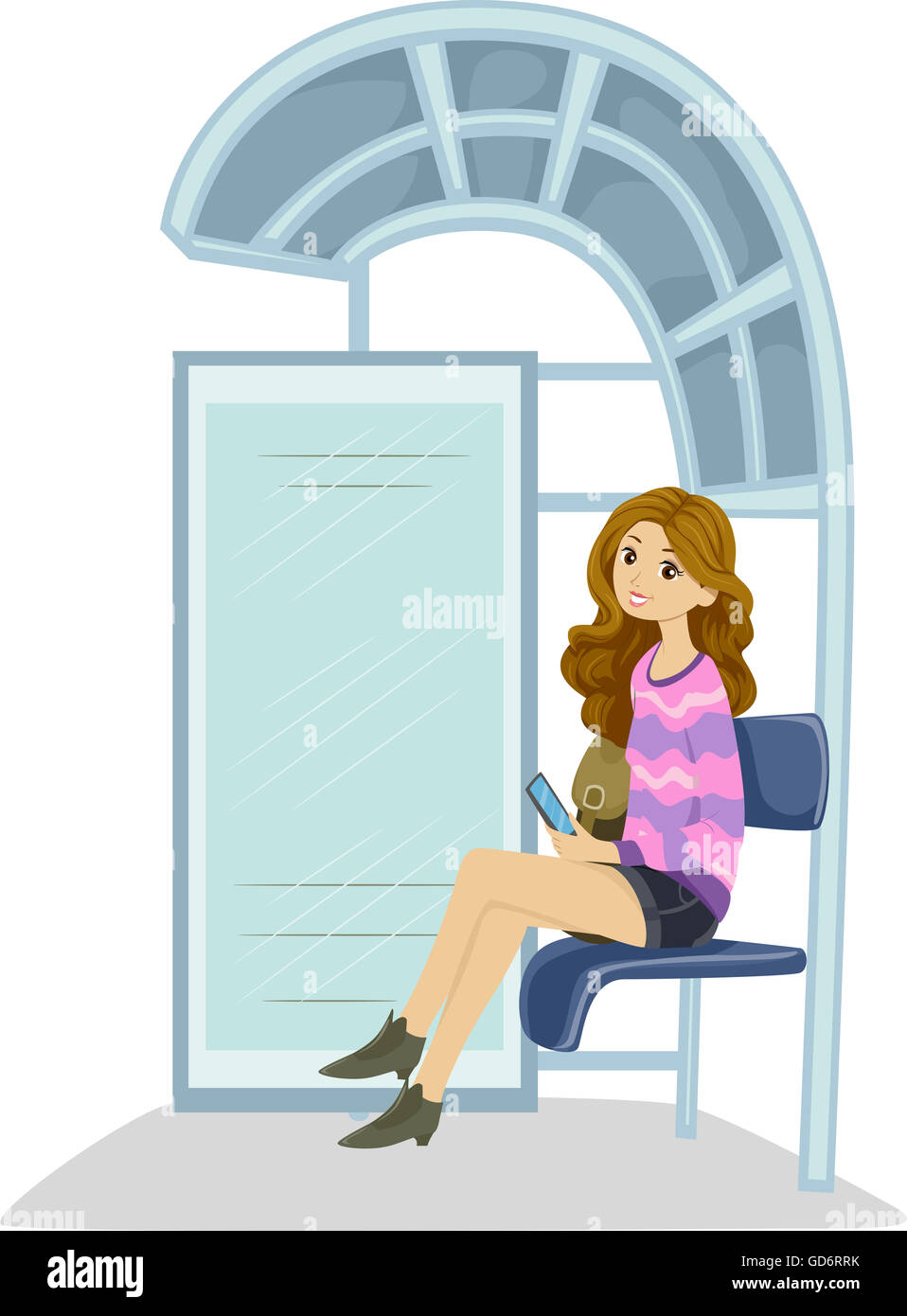 Girl Waiting Clipart