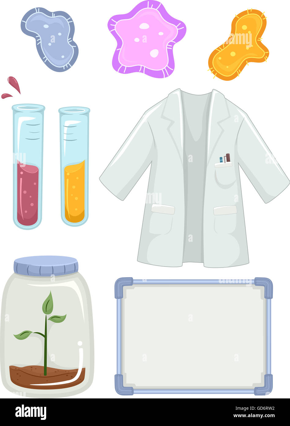 Illustration Featuring Different Science Lab Elements Stock Photo - Alamy