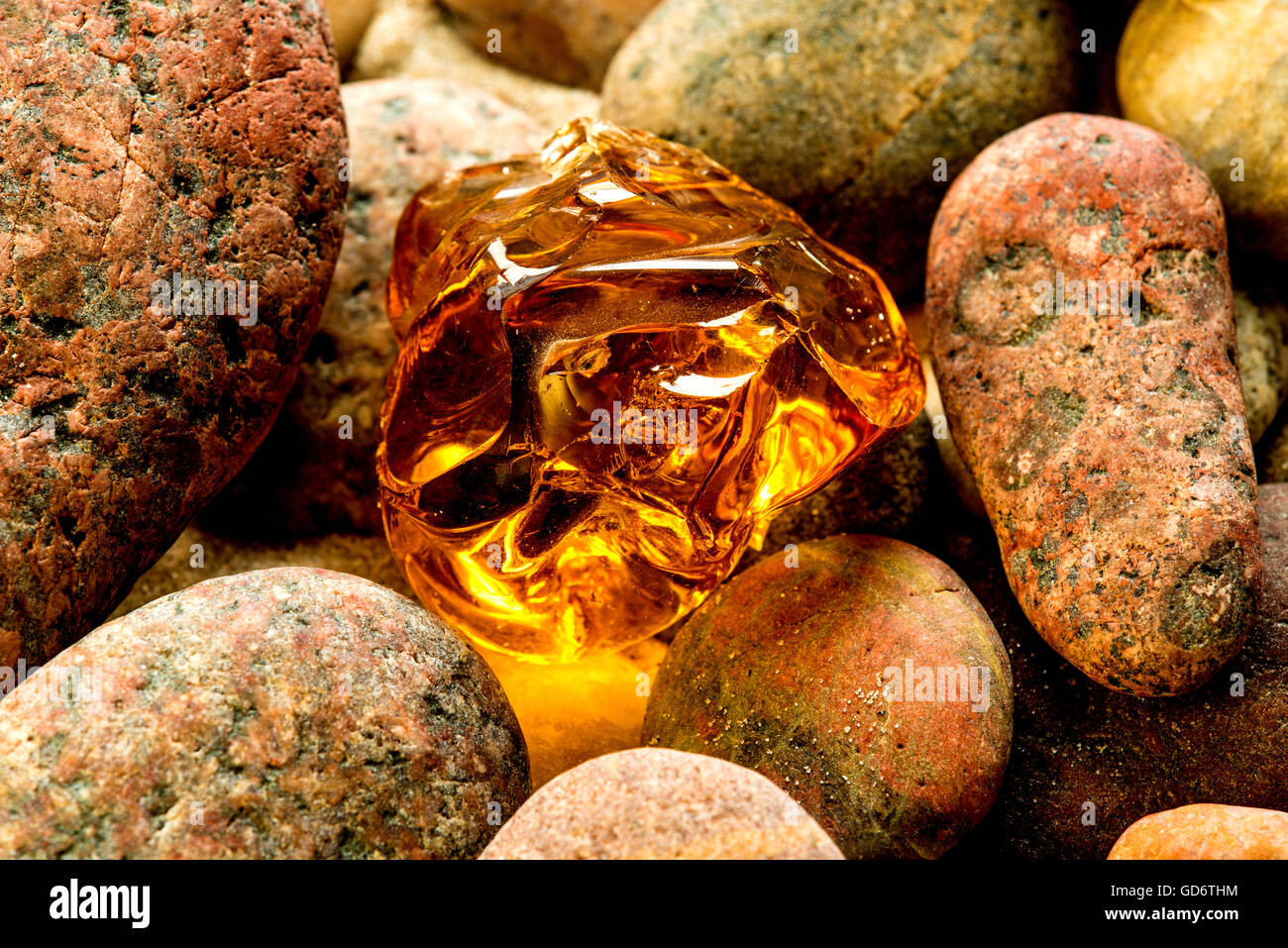 Amber on a beach of the Baltic Sea Stock Photo - Alamy