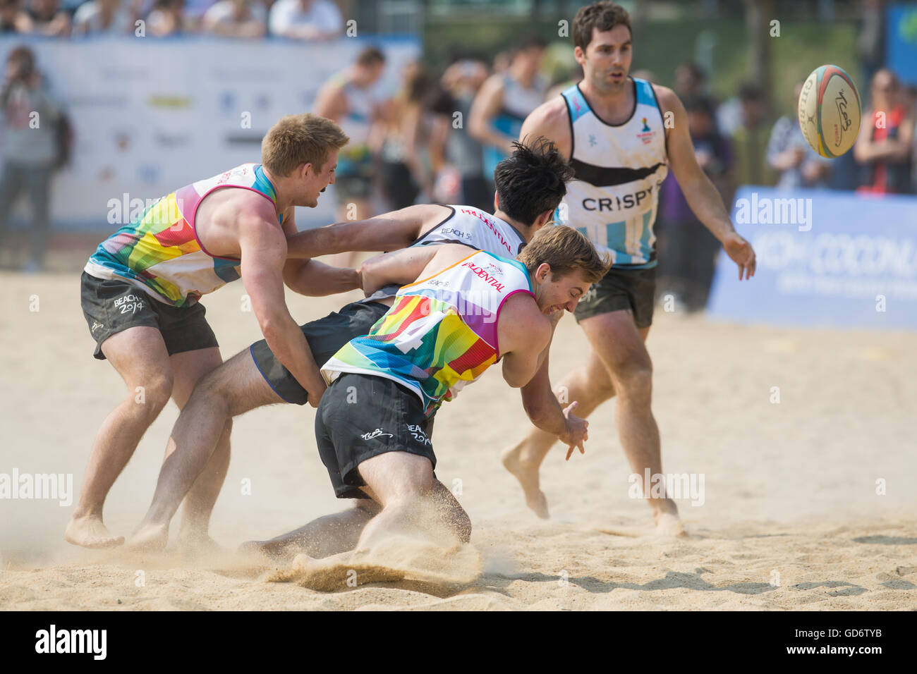 Beach Rugby - Hong Kong Beach 5's 2014 Stock Photo - Alamy