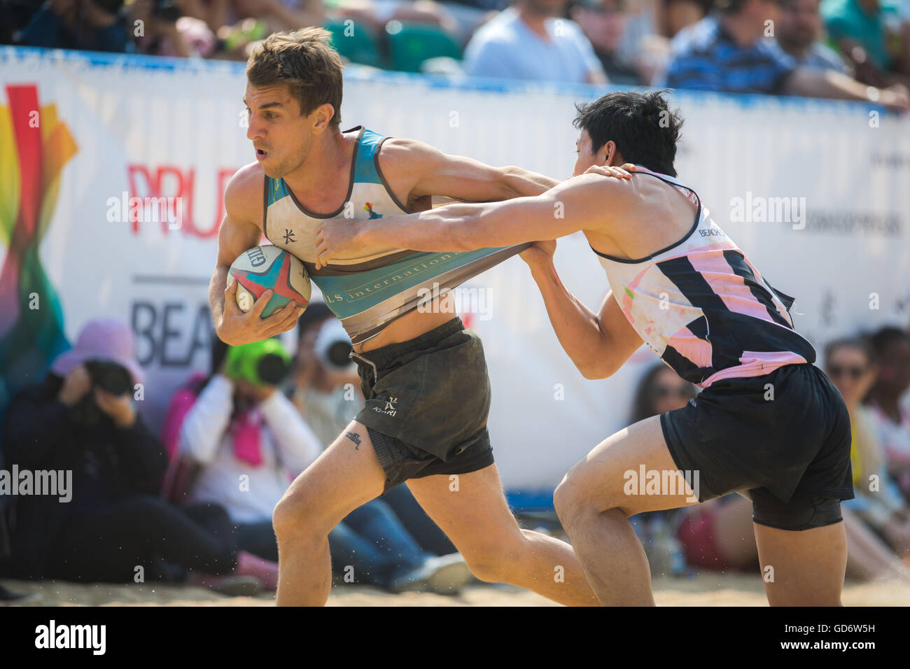 Beach Rugby - Hong Kong Beach 5's 2014 Stock Photo - Alamy