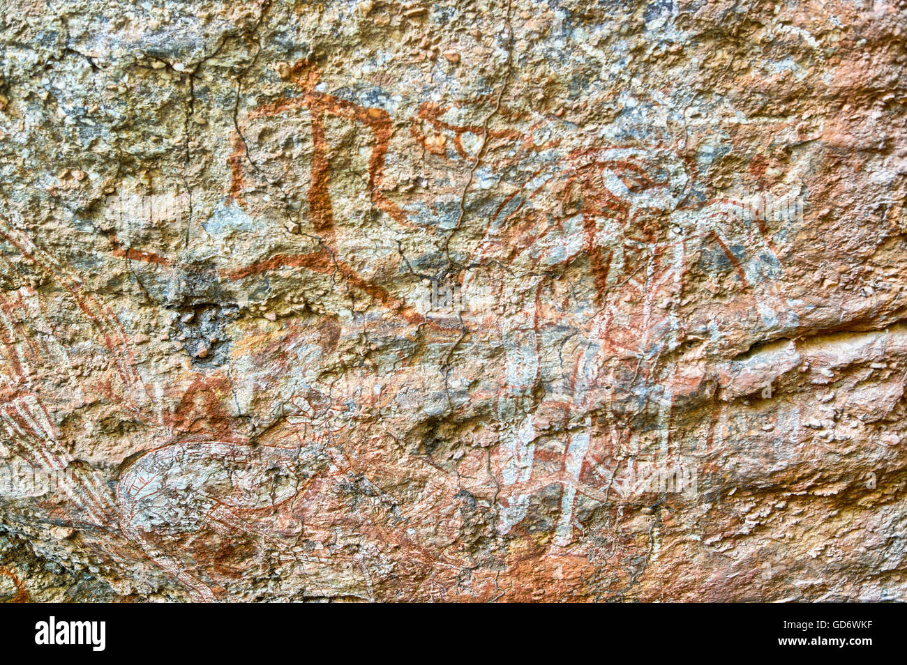 Ancient rock drawing, Northern Territories, Australia Stock Photo - Alamy