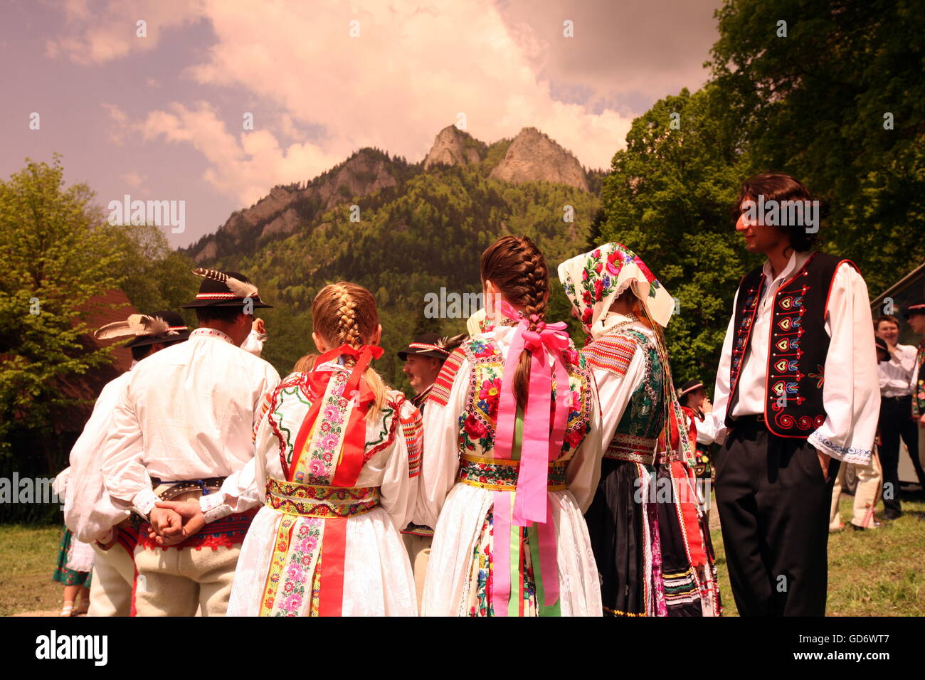 a traditional Folk Festival in the town of Cerveny Klastor in Slovakia ...