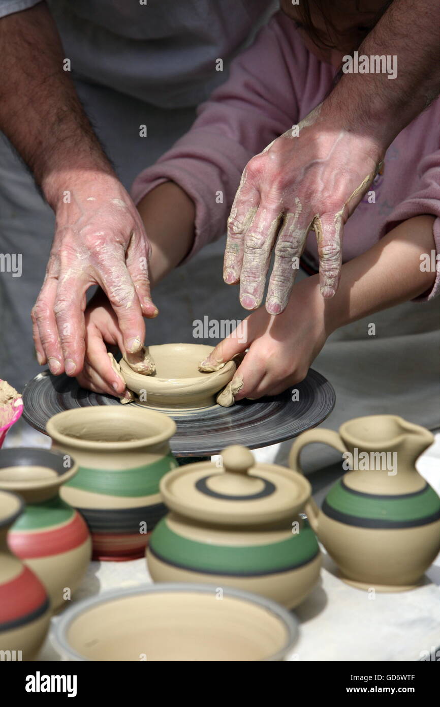 traditional handwork at a traditional Folk Festival in the town of ...