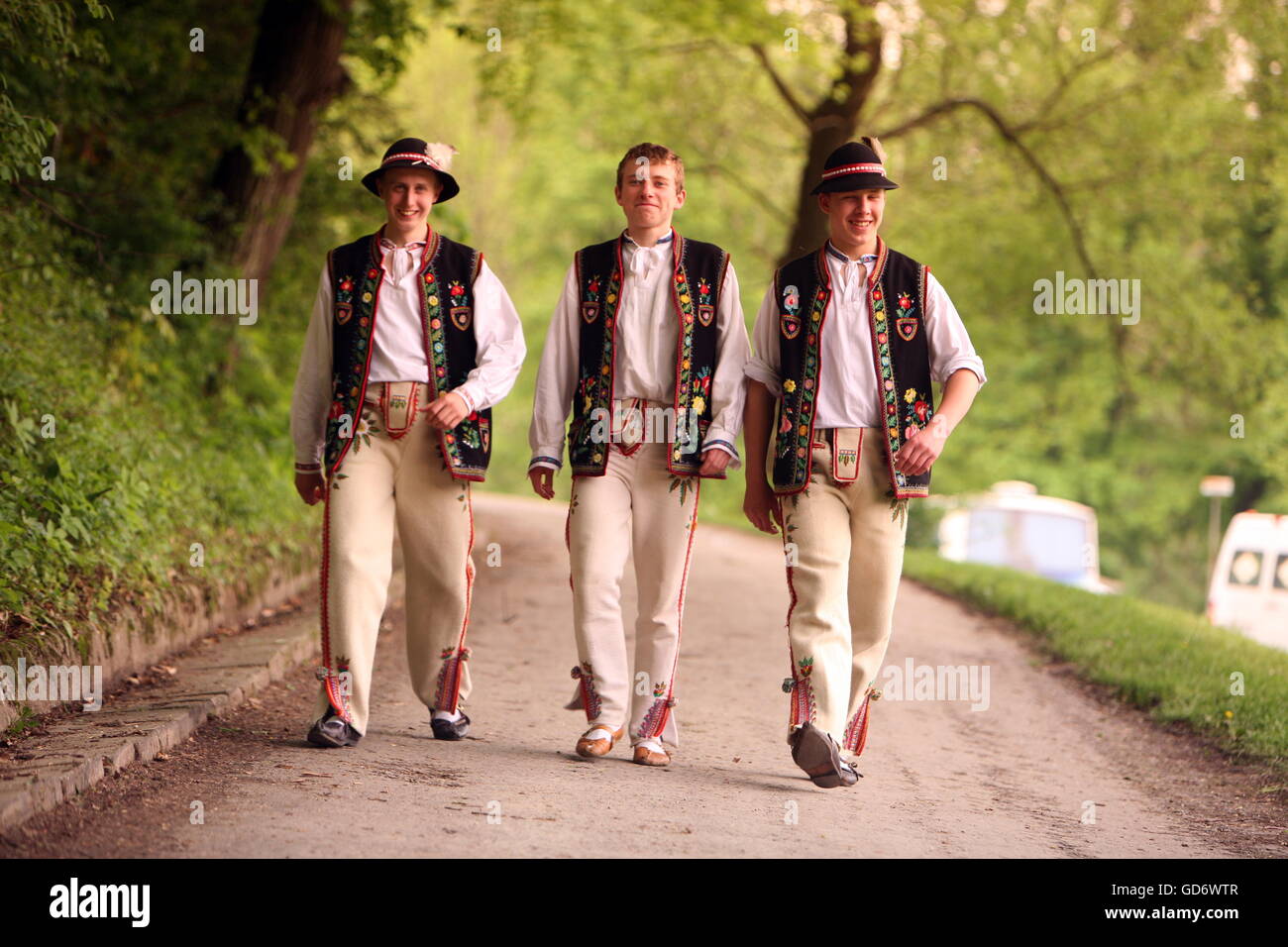 a traditional Folk Festival in the town of Cerveny Klastor in Slovakia ...