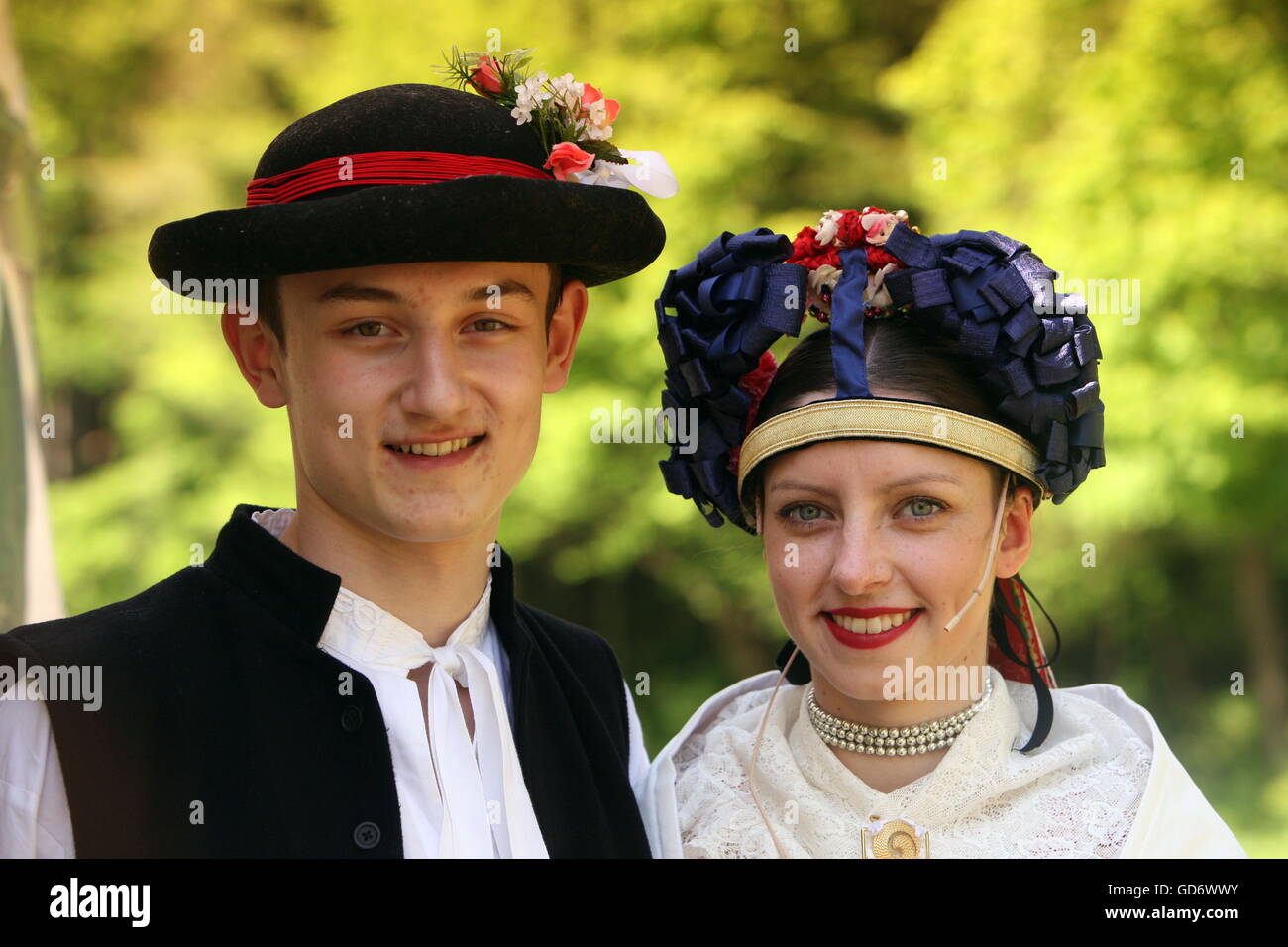 a traditional Folk Festival in the town of Cerveny Klastor in Slovakia ...