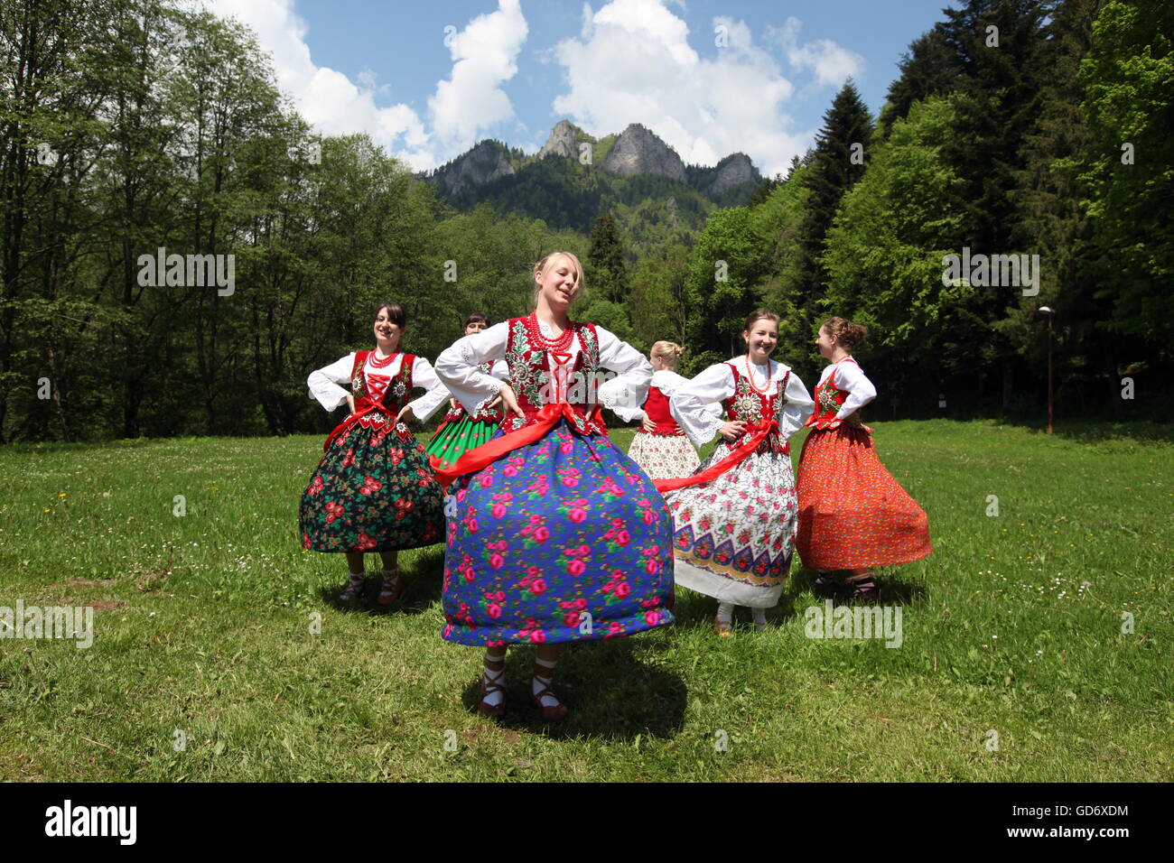 a traditional Folk Festival in the town of Cerveny Klastor in Slovakia ...
