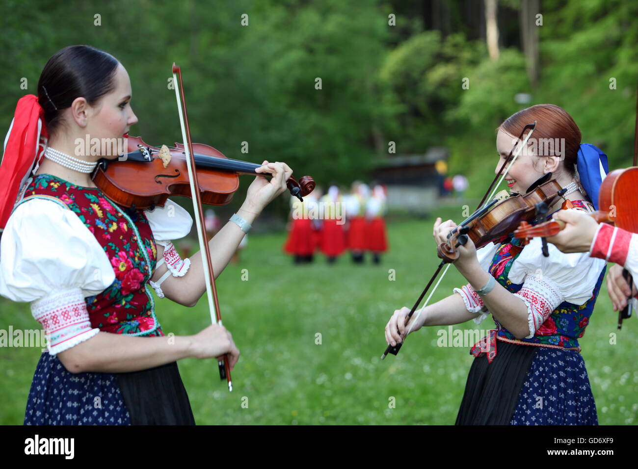 a traditional Folk Festival in the town of Cerveny Klastor in Slovakia ...