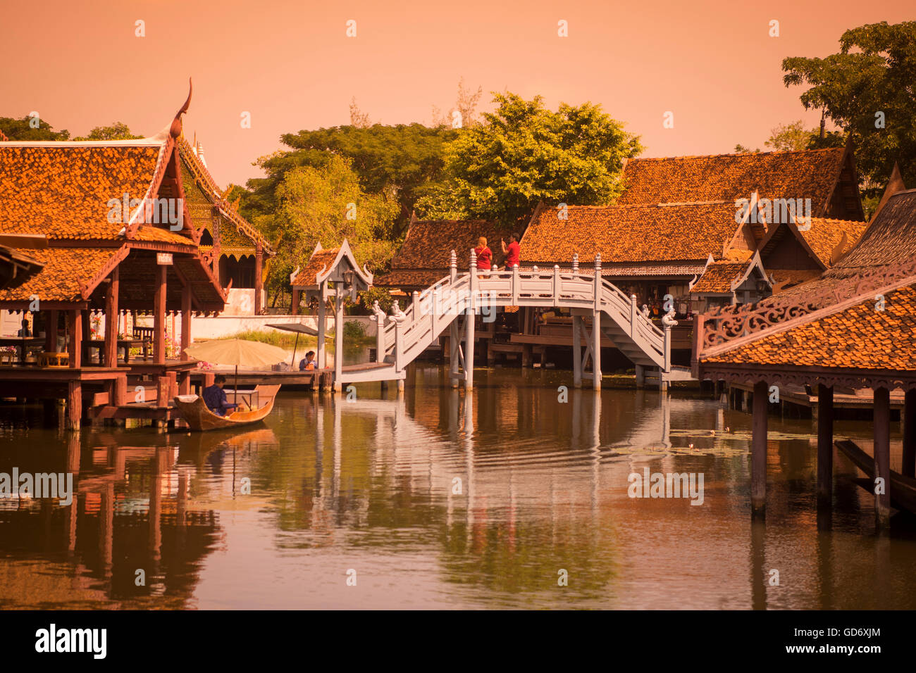 a traditional Woodbridge in the Ancient City or Muang Boran at the city ...