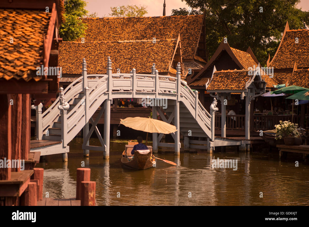 a traditional Woodbridge in the Ancient City or Muang Boran at the city ...