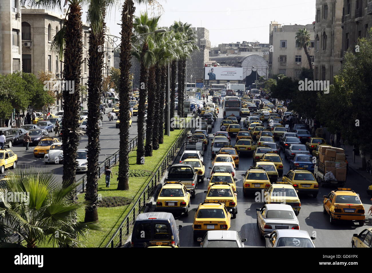 the city centre of Damaskus before the war in Syria in the middle east ...