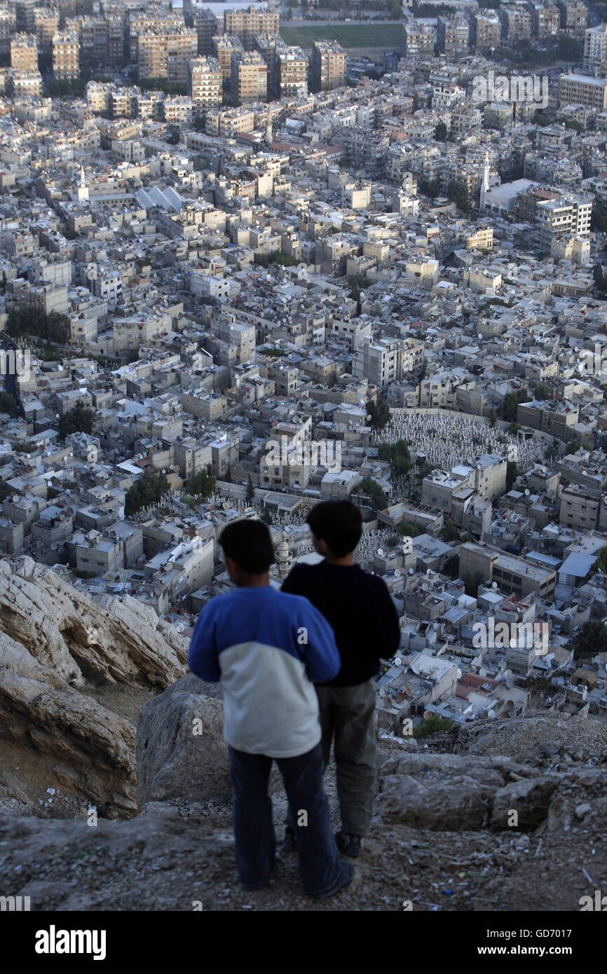 the city centre of Damaskus before the war in Syria in the middle east ...