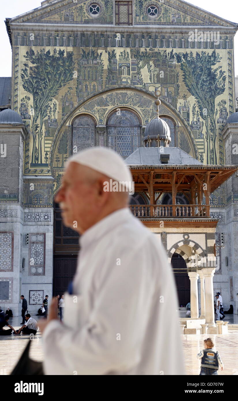 the Umayyad Mosque in the city of Damaskus in Syria in the middle east ...