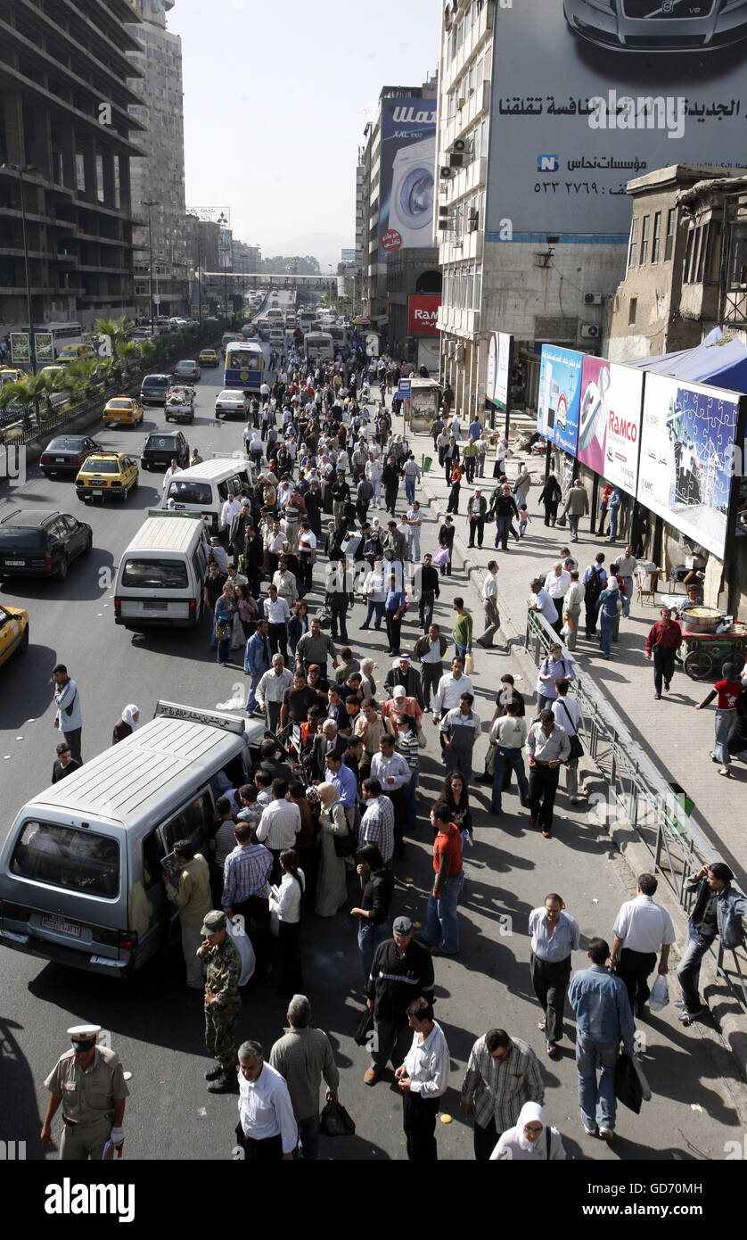 the city centre of Damaskus before the war in Syria in the middle east ...