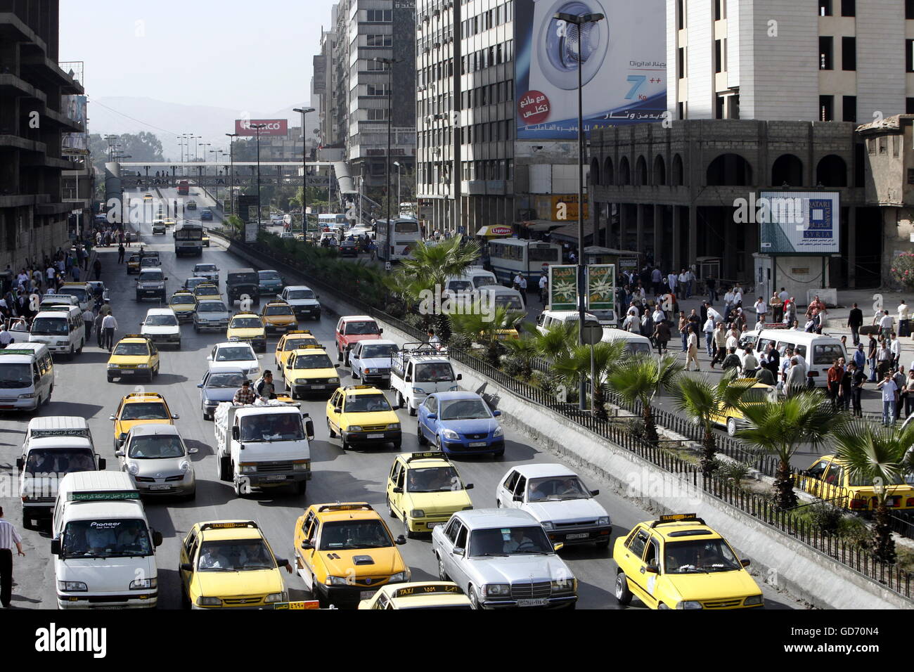 the city centre of Damaskus before the war in Syria in the middle east ...