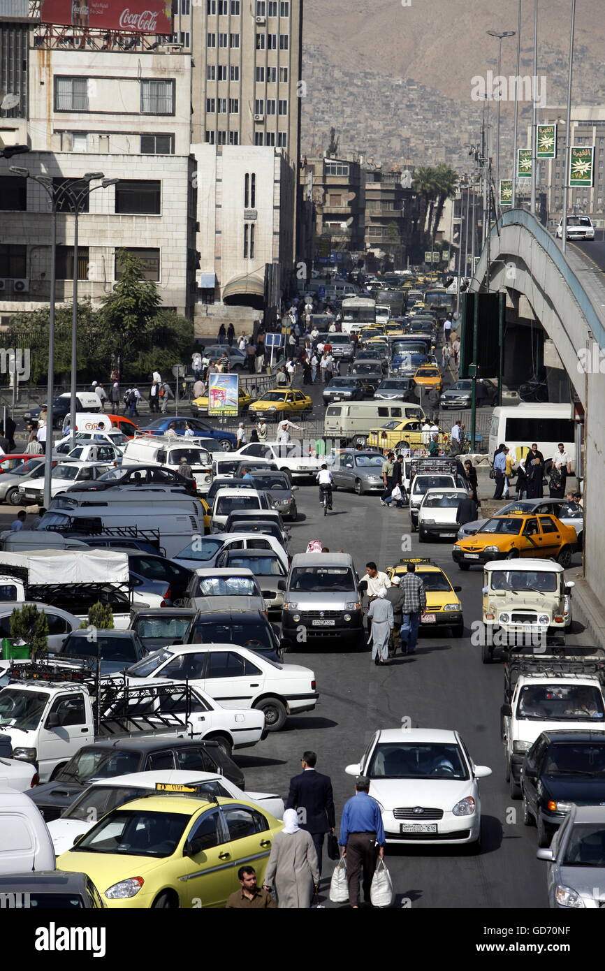 the city centre of Damaskus before the war in Syria in the middle east ...