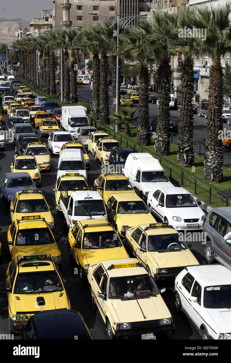 the city centre of Damaskus before the war in Syria in the middle east ...