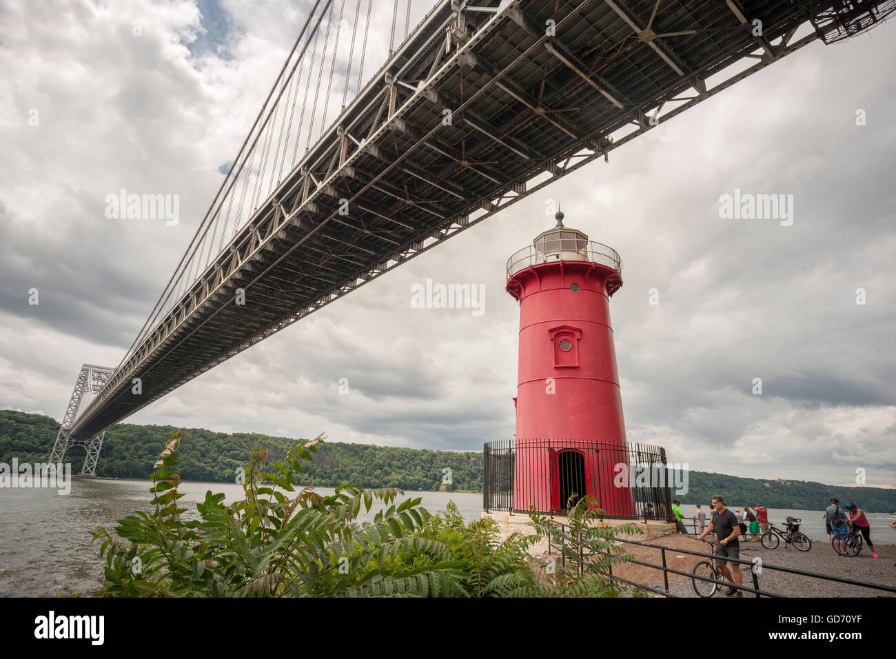 Visitors to the Jeffrey's Hook Lighthouse, known as the "Little Red ...