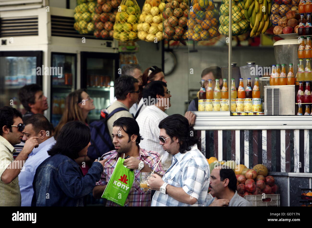 shops in the market or souq in the old town in the city of Damaskus in ...