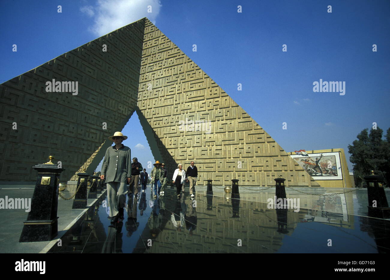 the Sadat Monument in the city centre of Cairo the capital of Egypt in ...