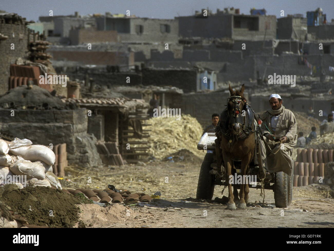 workers in a pottery factory in the old town of Cairo the capital of ...