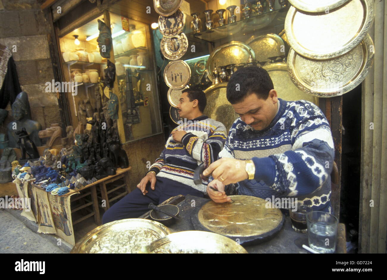 the souq or market in the old town of Cairo the capital of Egypt in ...
