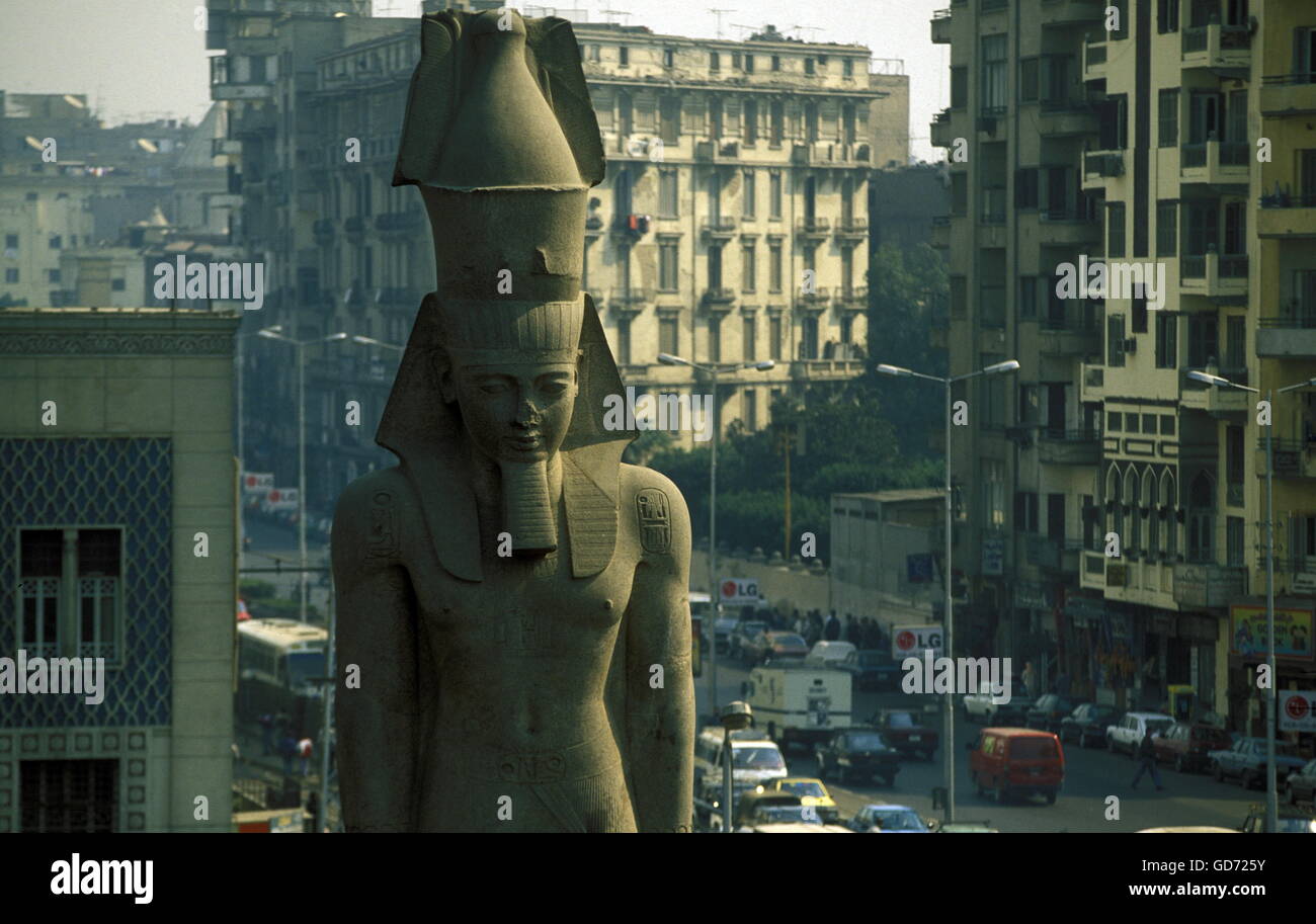 the ramses statue at the ramses square in the city of Cairo the capital ...