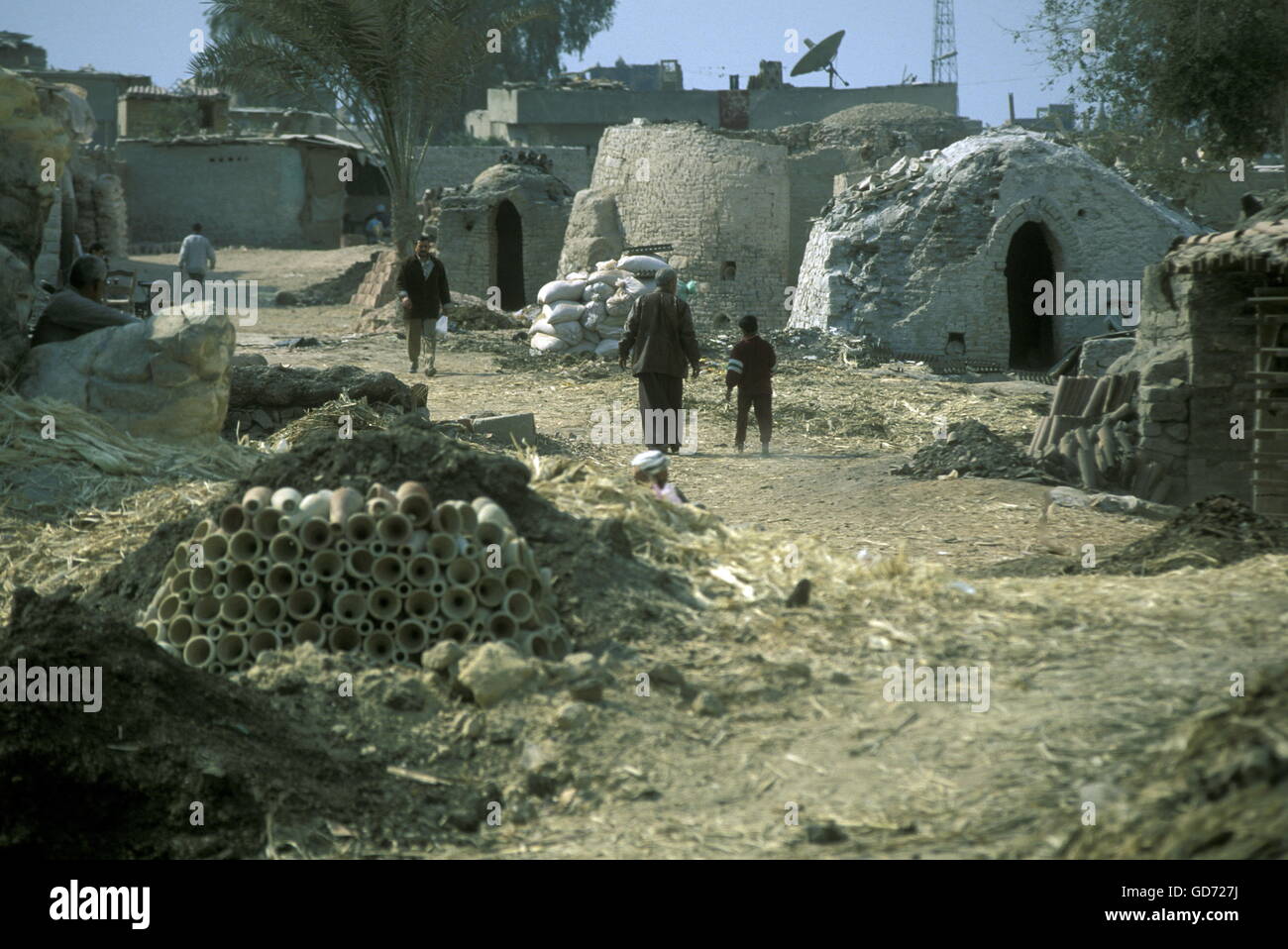 workers in a pottery factory in the old town of Cairo the capital of ...