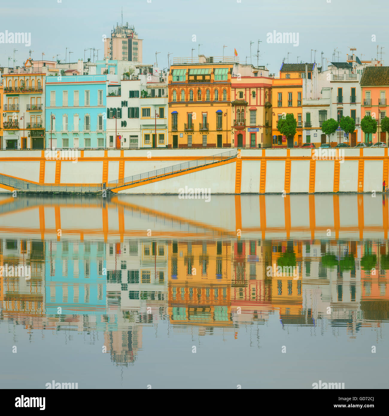 Seville panoramic cityscape with historical buildings, city skyline ...