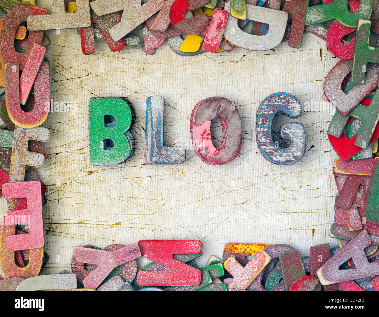 the word blog made from wooden letters Stock Photo - Alamy