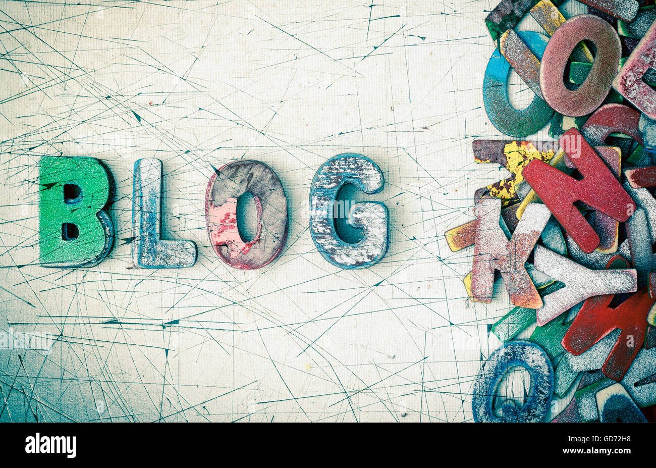 the word blog made from wooden letters Stock Photo - Alamy