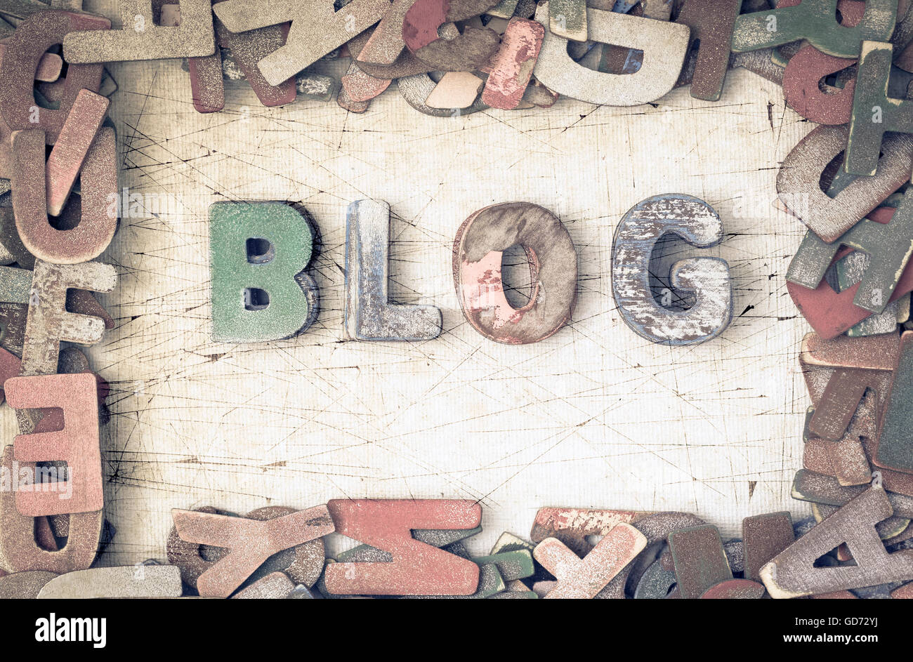 the word blog made from wooden letters Stock Photo - Alamy