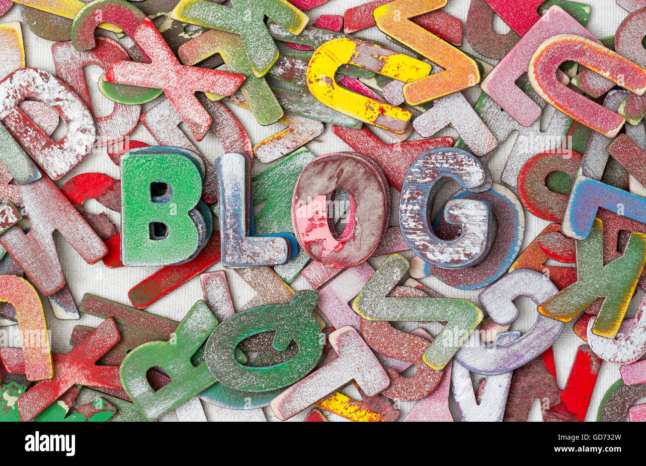 the word blog made from wooden letters Stock Photo - Alamy