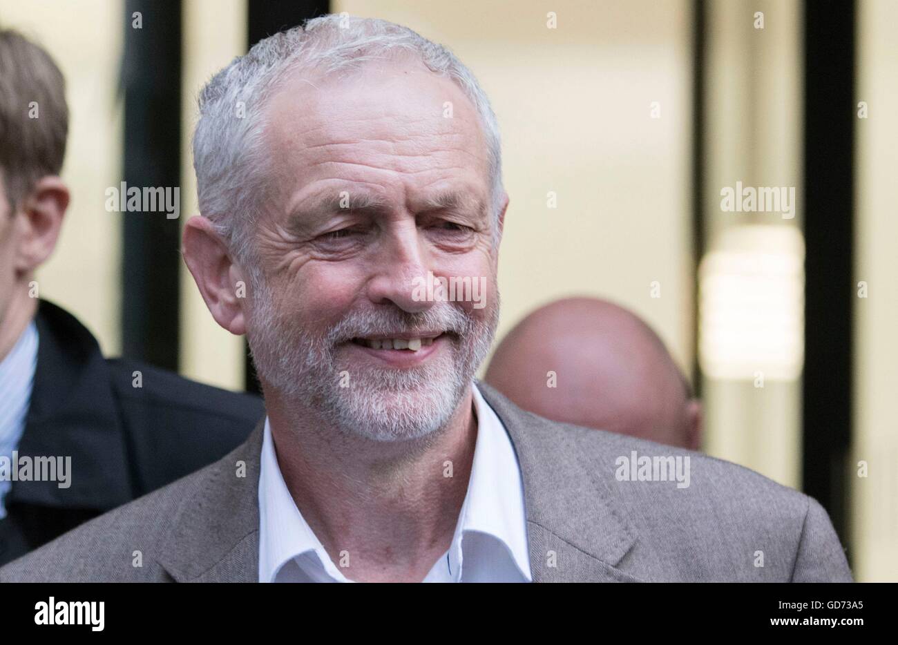 Labour Party leader Jeremy Corbyn leaves Labour HQ in Westminster ...