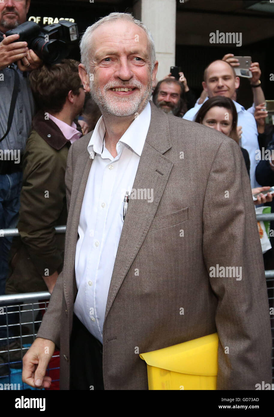 Labour Party leader Jeremy Corbyn leaves Labour HQ in Westminster ...