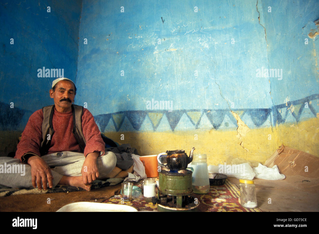 a men in his house in the old town of the Oasis and village of Siwa in ...