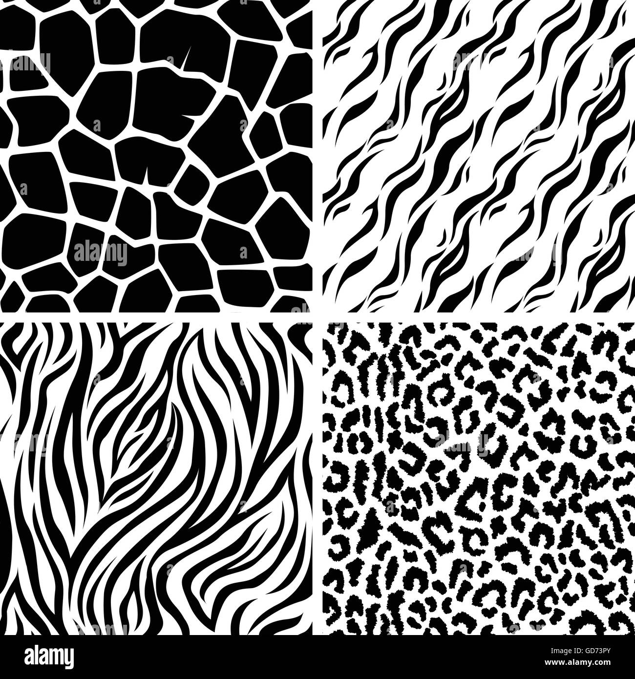 Tiger pattern print Black and White Stock Photos & Images - Alamy