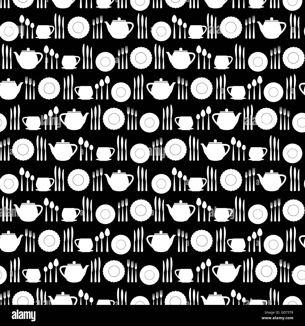 Tableware seamless pattern Stock Vector Image & Art - Alamy