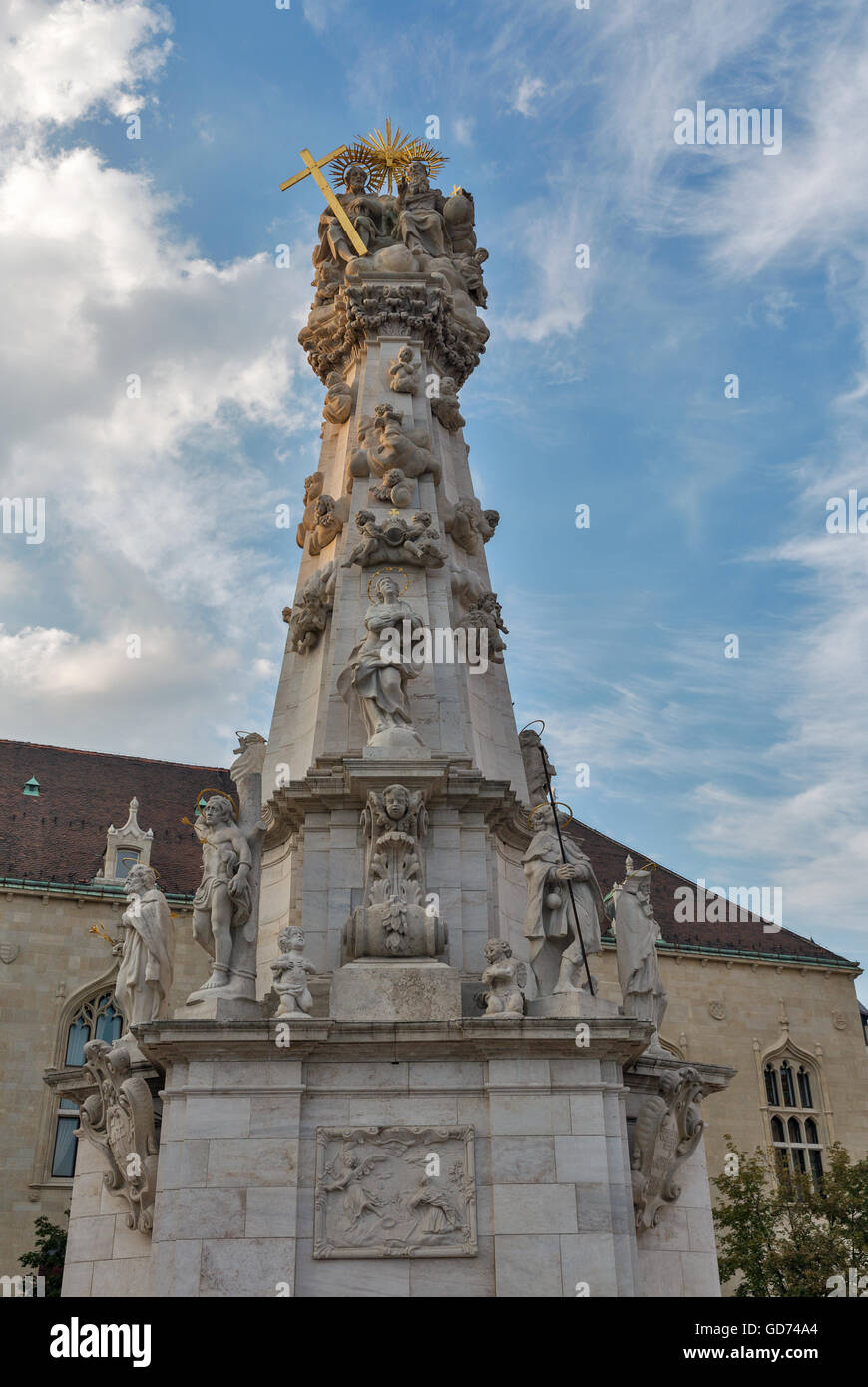 Holy Trinity Column on Trinity Square in front of Matyas Church, Buda ...