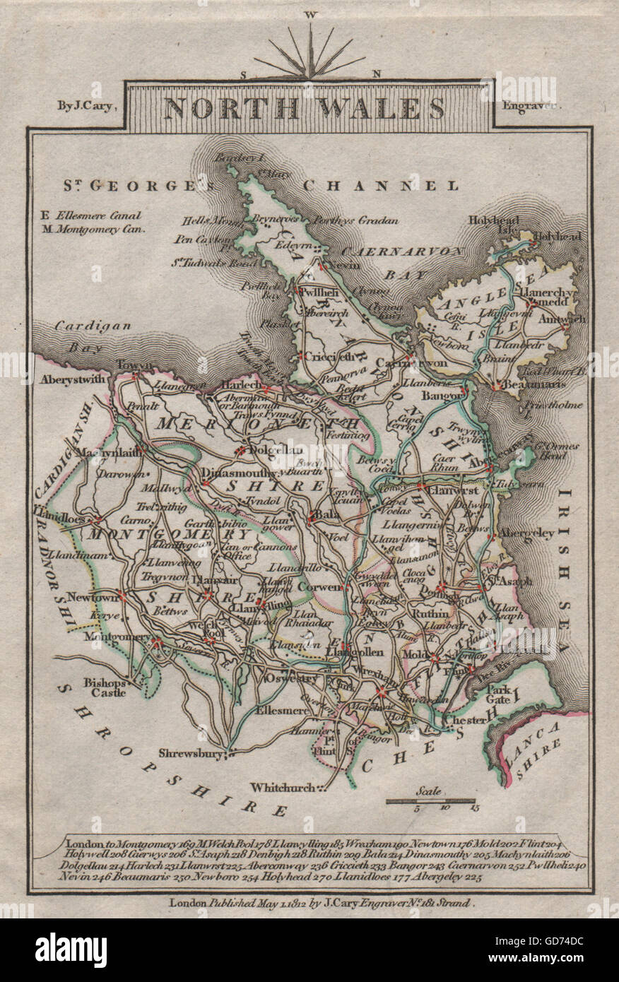 Antique map north wales john hi-res stock photography and images - Alamy