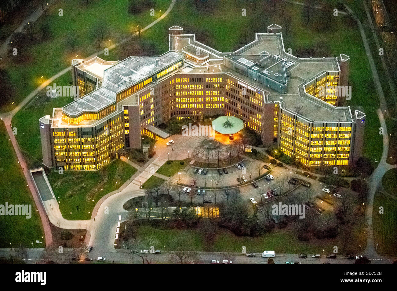 Aerial view, Headquarters Signal Iduna insurance group, Aerial view of ...