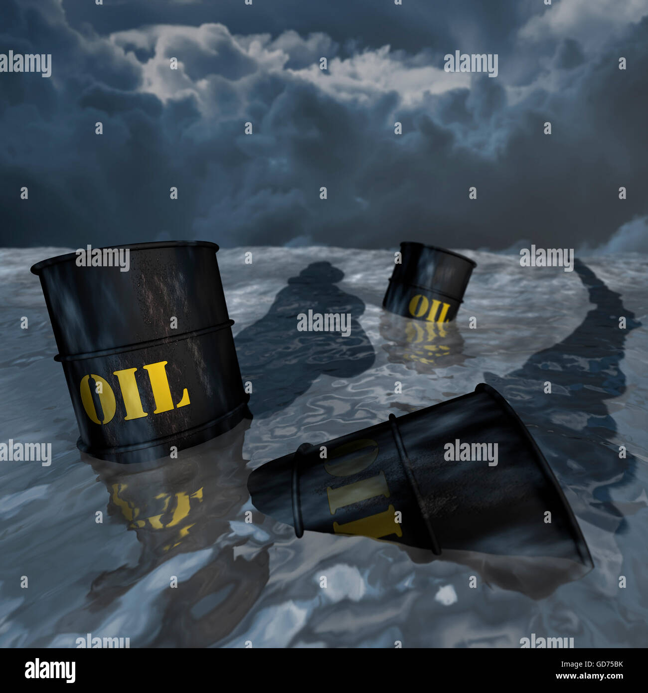 Oil barrel floating in sea hi-res stock photography and images - Alamy