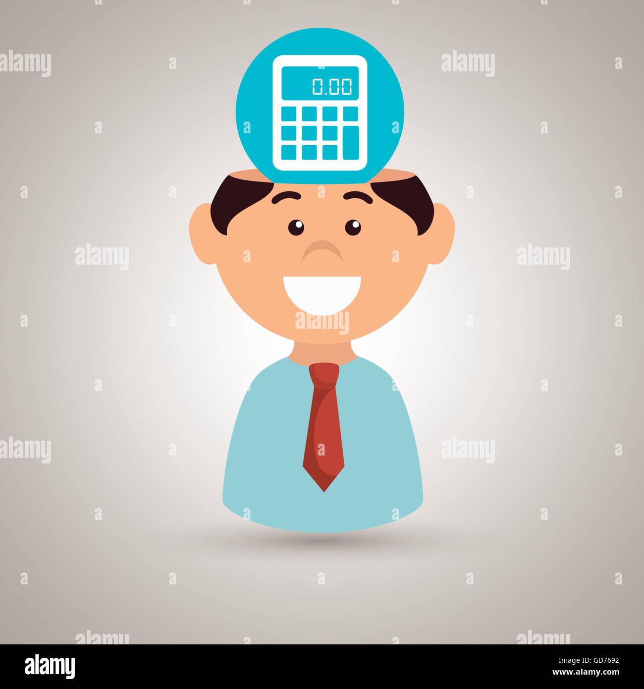 Young man computer calculator Stock Vector Images - Alamy