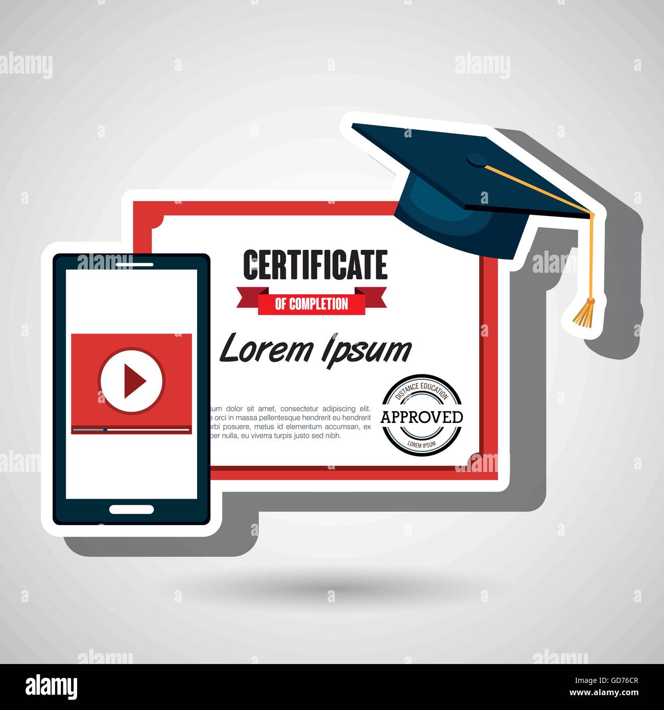 certificate and smartphone isolated icon design Stock Vector Image ...