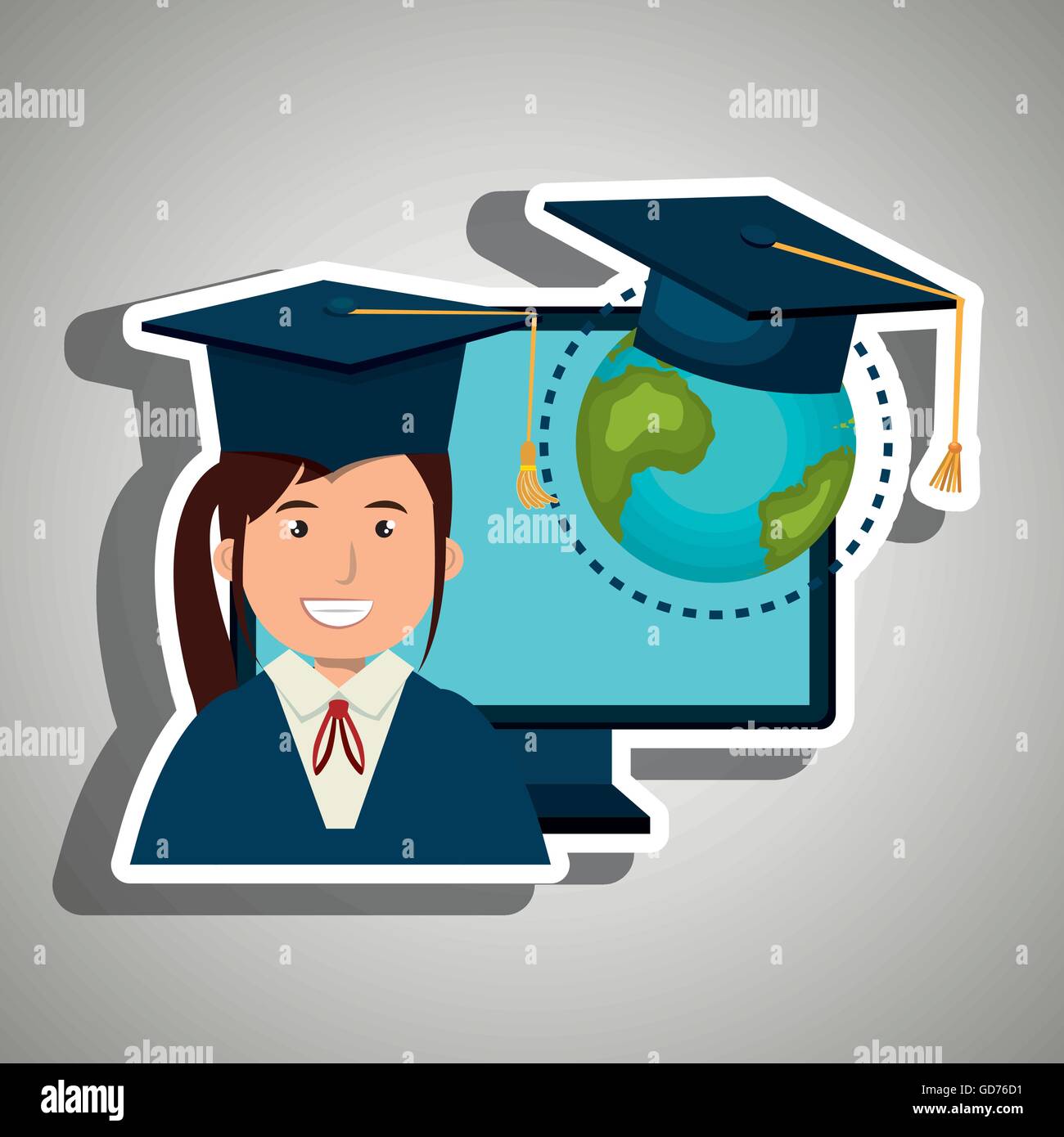 student graduation isolated icon design Stock Vector Image & Art - Alamy