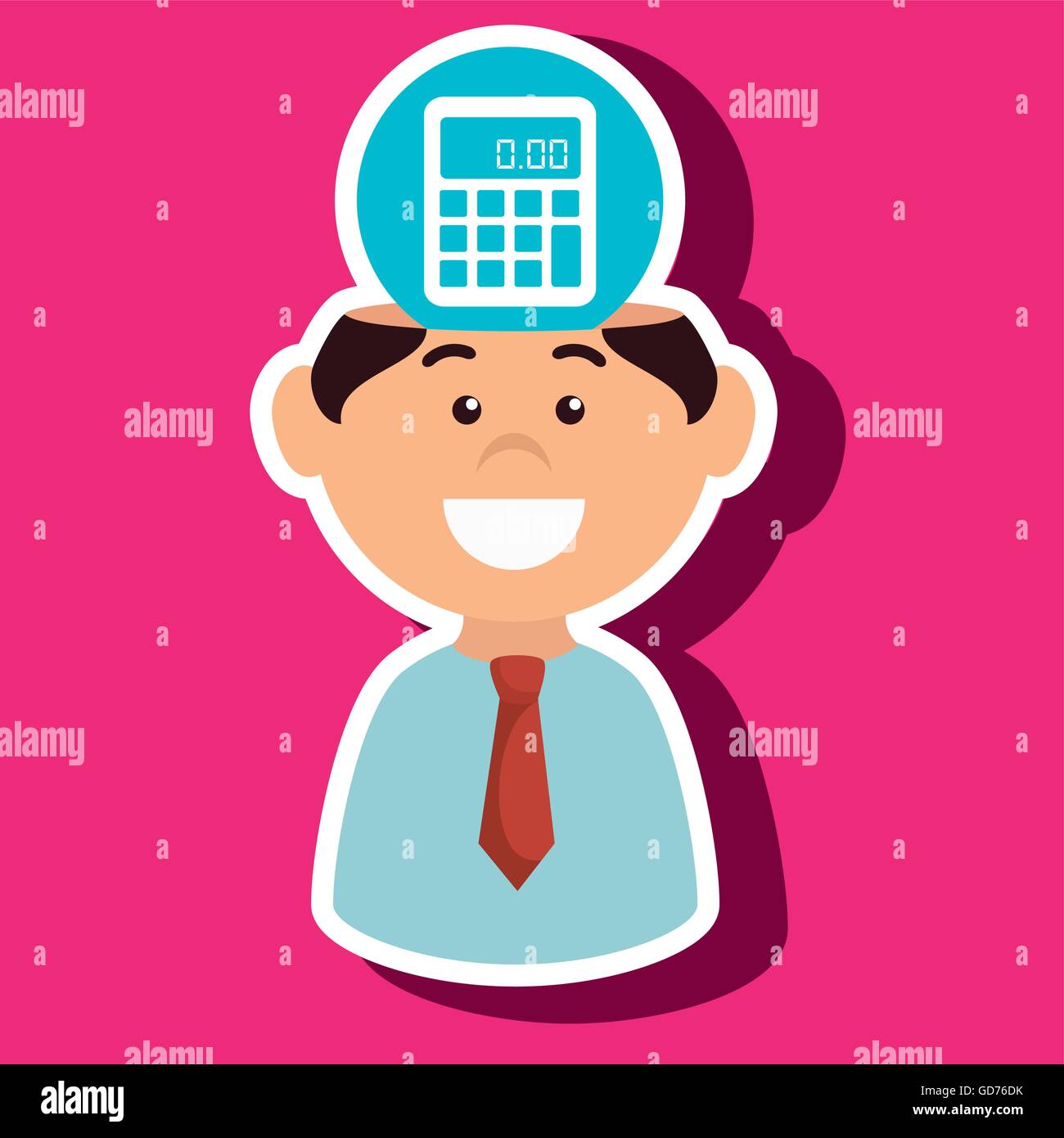Young man computer calculator Stock Vector Images - Alamy
