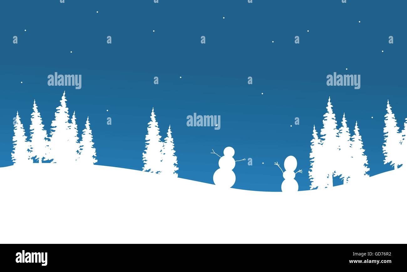 Silhouette snowman winter scenery hi-res stock photography and images ...