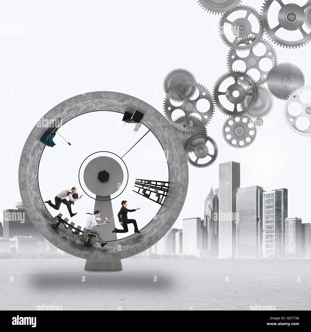 3D Rendering teamwork mechanism Stock Photo - Alamy